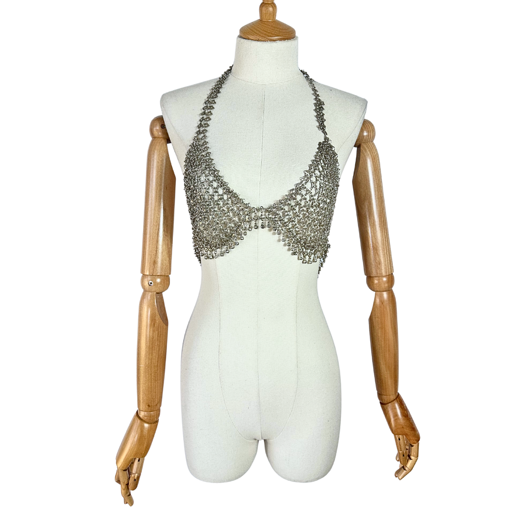 Silver 90s chain mail bra - M – vintageandthecity